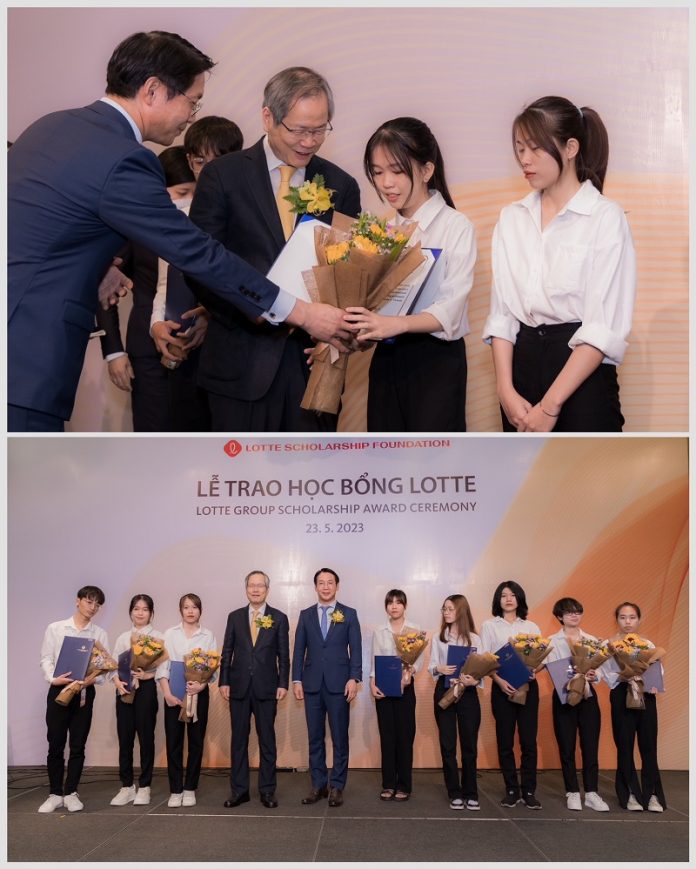 Lotte Scholarship Foundation awards scholarships to Vietnamese students after four-year hiatus ...